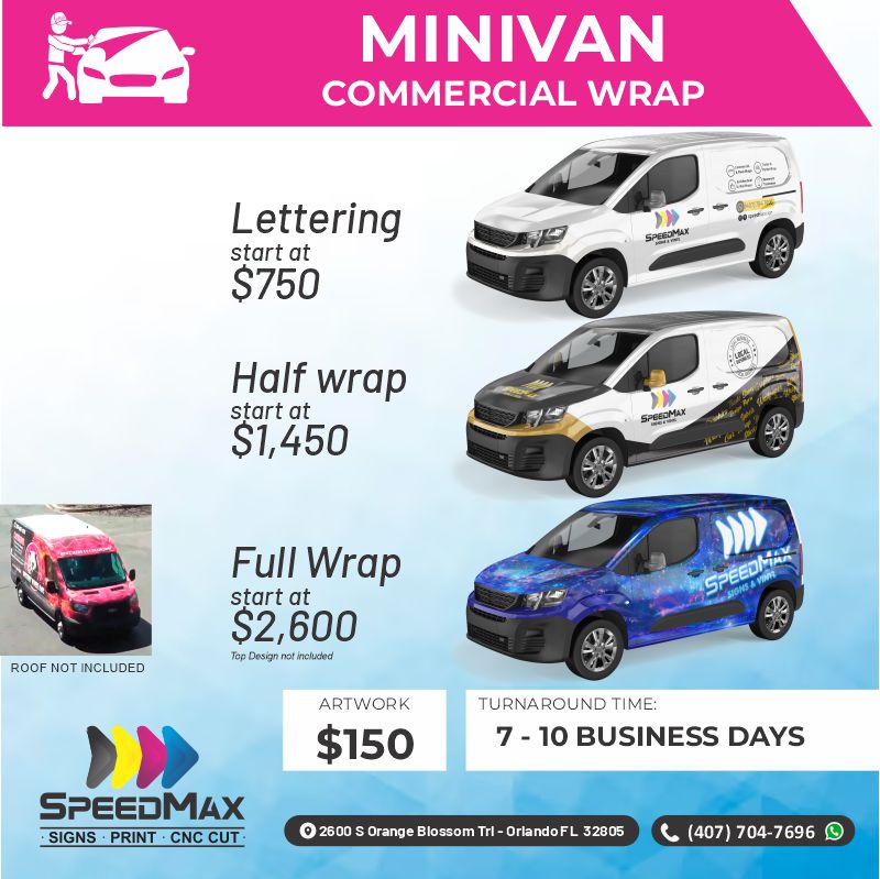 Lettering for Mini Van – SpeedMax Signs